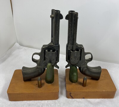 Colt Peacemaker SSA Revolvers Six Shooter Gun Pistols Bookends Castiron ...