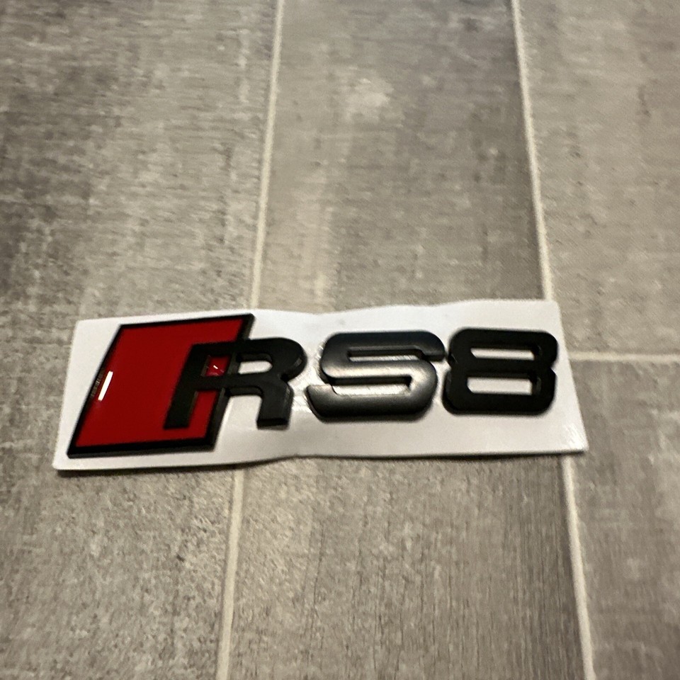 Audi RS8 Matte Black Emblem 3D Badge Rear Trunk Tailgate for Audi RS8 ...