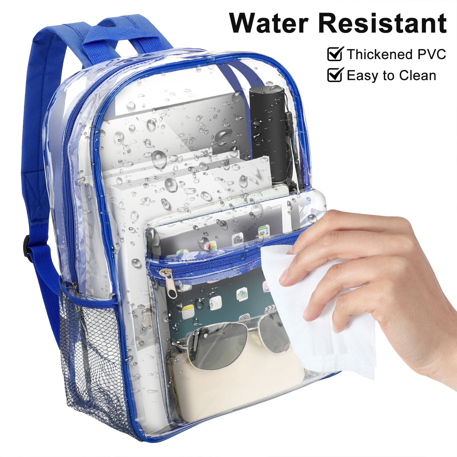 Heavy Duty Clear Backpack Waterproof Transparent Sling Bag See Through ...