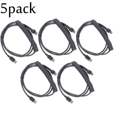 5X CBA-U12-C09ZAR 9FT Coiled USB Cable for Motorola Symbol LS2208 ...