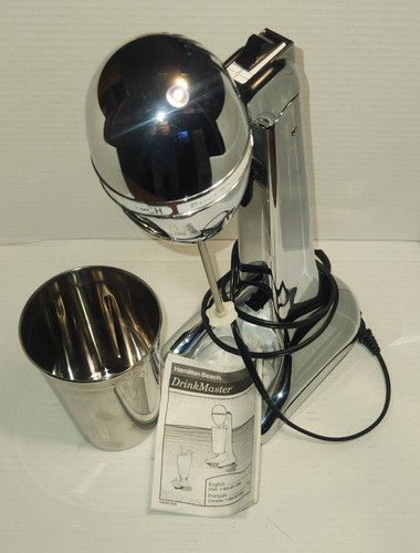 Hamilton Beach Drink Master Milk Shake Maker Mixer Chrome Model 730C w ...