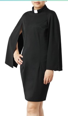 Womens Catholic Church Clergy Women's Cloak Sleeve Mini Cape Dress Size ...