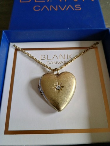 Blank Canvas Antique Gold Tone Heart Locket New | eBay