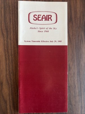 SEAIR Alaska Timetable & Insert July 1985 | eBay