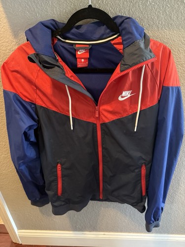 VTG Nike Colorblock Windbreaker Jacket Sz small Blue Red Track zip up ...