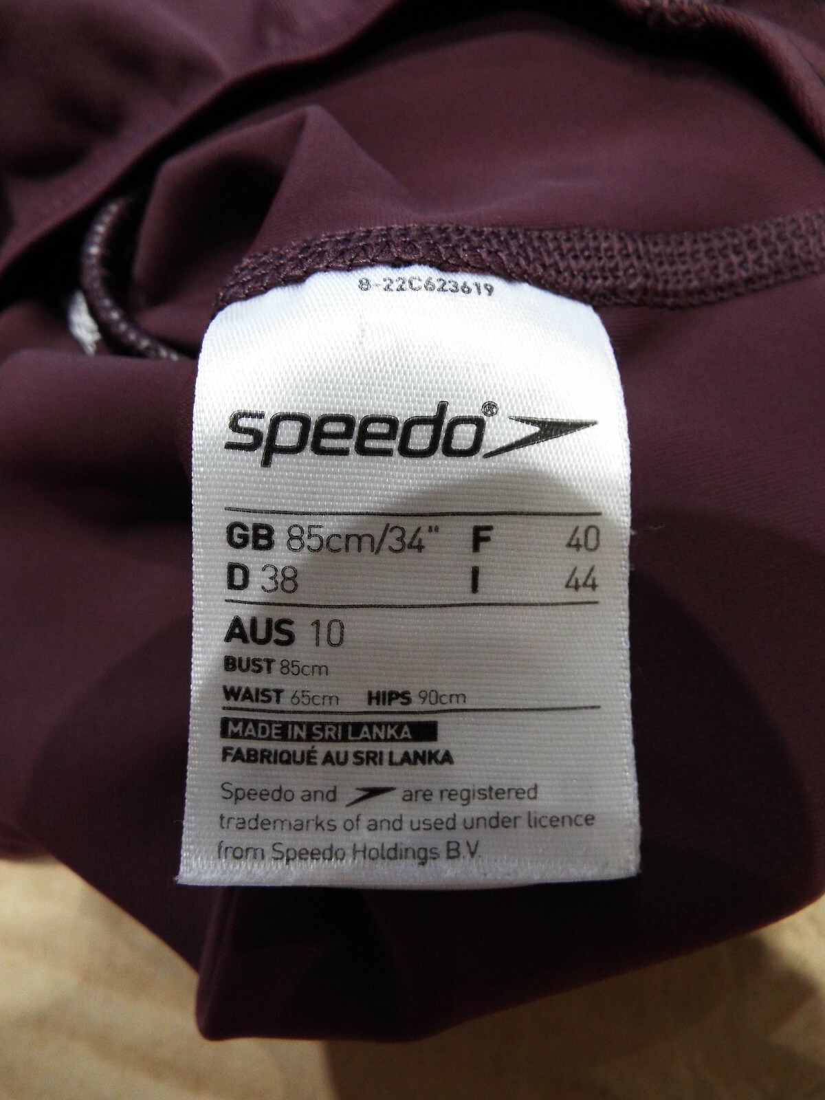 Speedo Burgundy/Pink Swimsuit Size GB34" D38 - Shiny Lycra Spandex ...