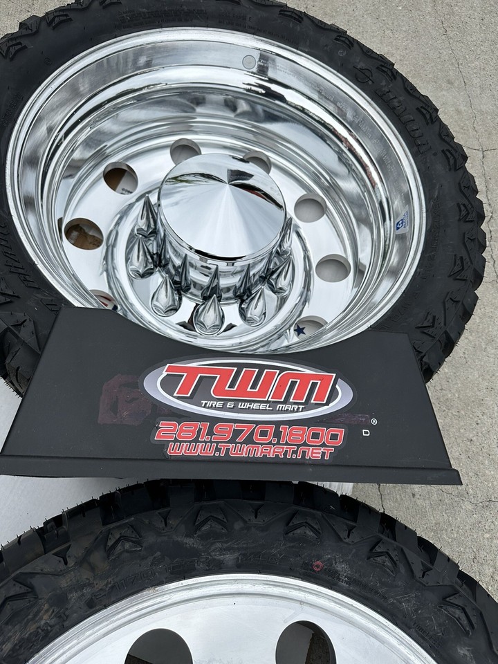 22" ALCOA CLASSIC RIMS TIRE WHEELS FOR DUALLY TRUCK CAP ADAPTERS W ...