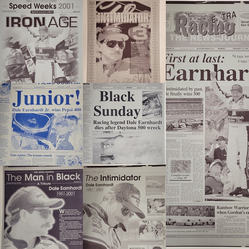 DALE EARNHARDT SR & JR. METAL NEWSPAPER PRINTING PLATES SET OF 7 | eBay