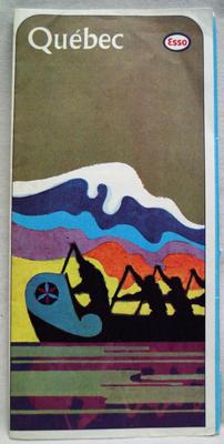 ESSO OIL SERVICE STATION QUEBEC CANADA HIGHWAY ROAD MAP 1966 VINTAGE ...