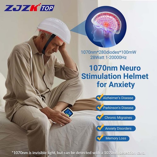 1070nm Photobiomodulation NIR Light Helmet Migraine Headache Relief ...
