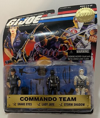 GI Joe Commando Team 15th Anniversary Snake Eyes Lady Jaye Storm Shadow ...