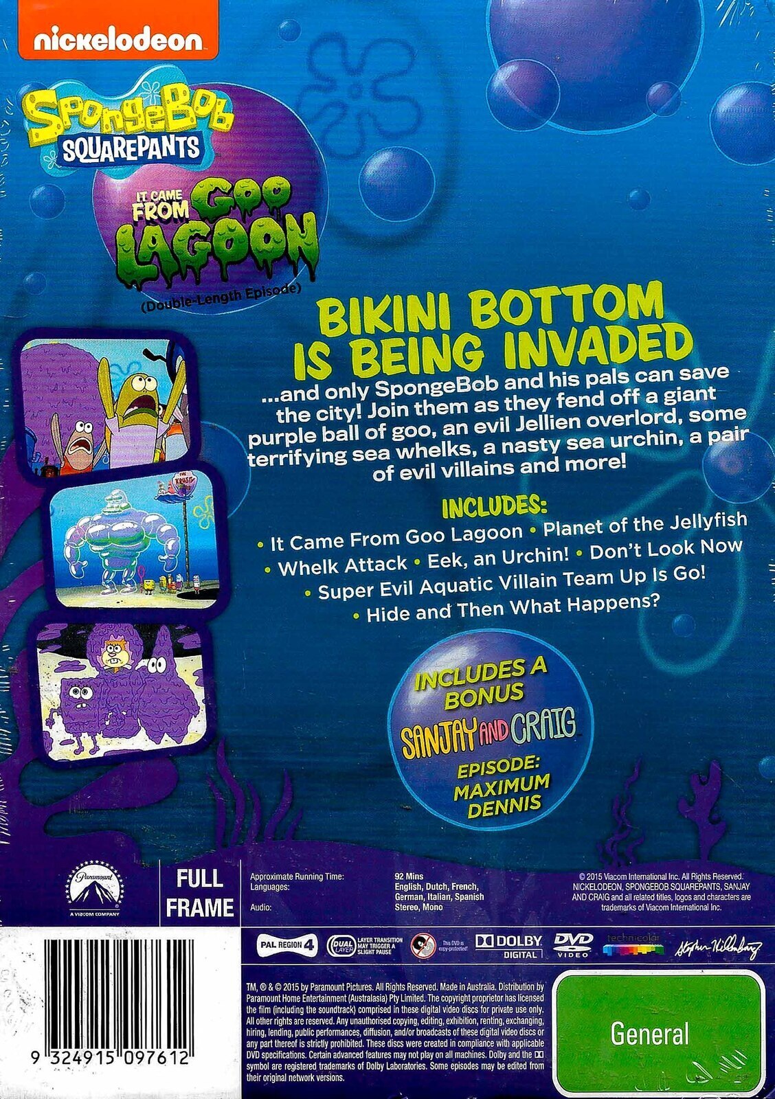 Spongebob Squarepants It Came from Goo Lagoon -DVD Series -Family New ...