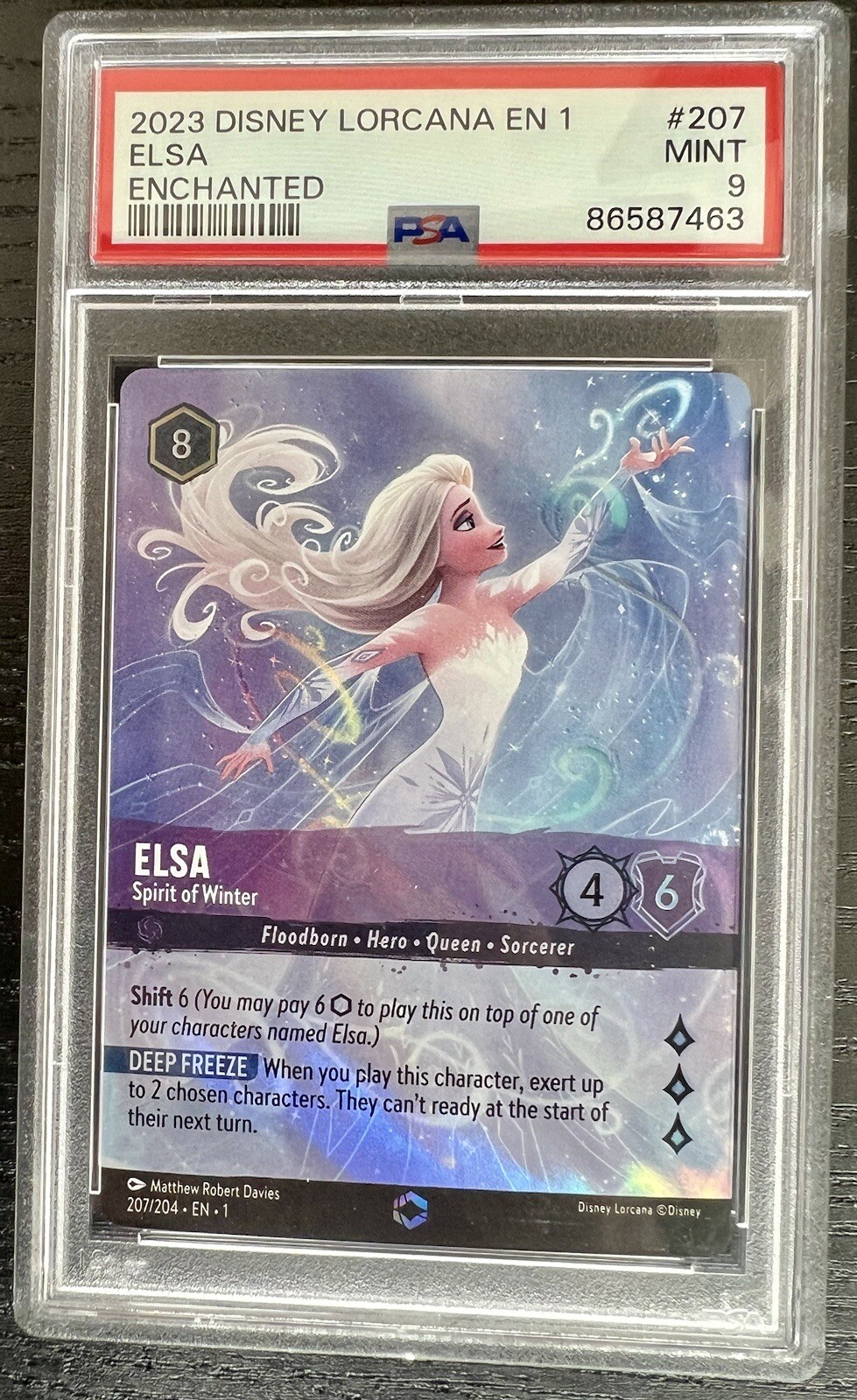 PSA 9 Lorcana Elsa Enchanted Spirit of Winter 207/204 ️👸 | eBay