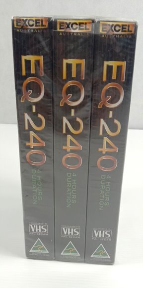 Excel EQ-240 Excel 4 Hour VHS Tape Brand New & Sealed 3 Pack + 1 extra ...