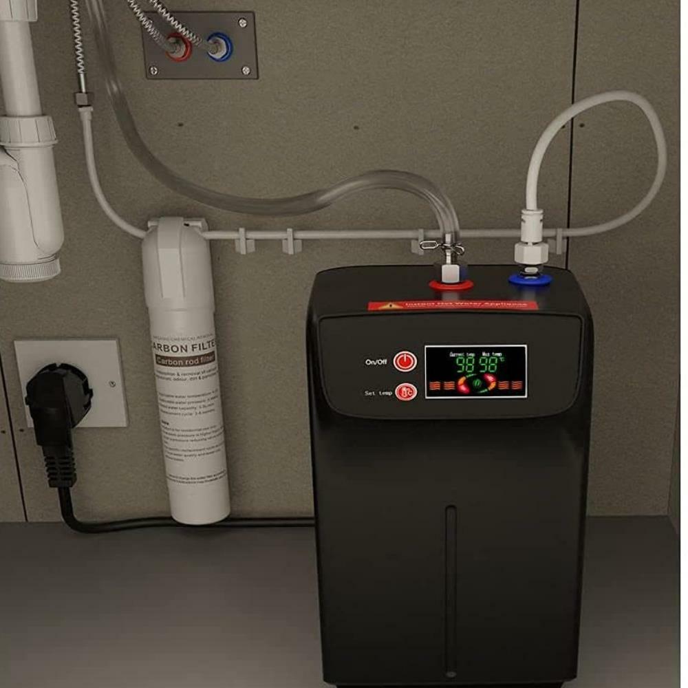 3 Way Gold Instant Hot Boiling Water Kitchen Tap, Filter & Digital ...