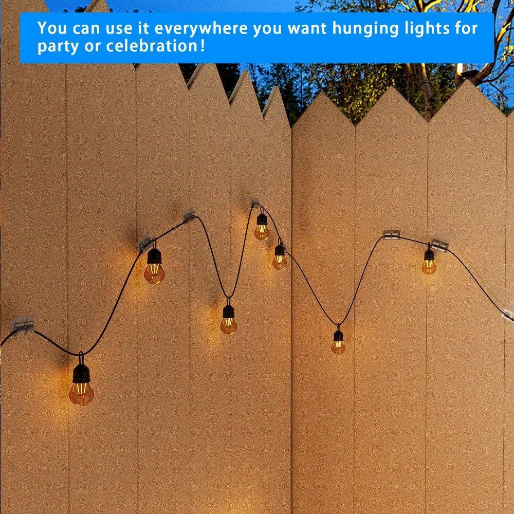 30pcs Anti-Shake Outdoor String Lights Hooks Indoor Outdoor Party ...