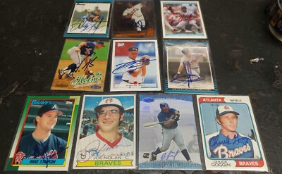 10 Different Atlanta Braves AUTOGRAPH SIGNED Baseball Cards Topps ...