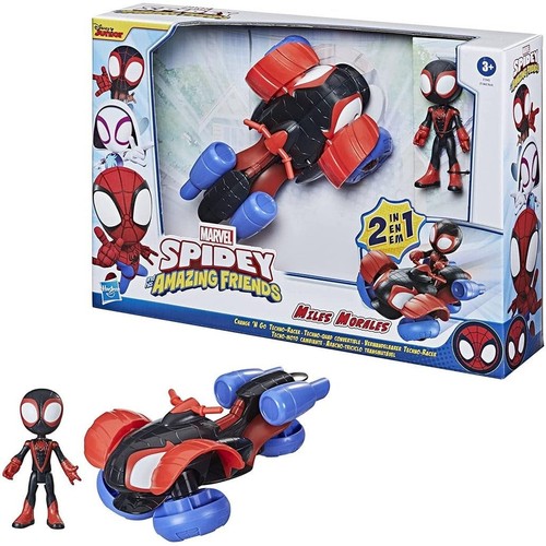 Marvel Change 'N Go Techno-Racer Vehicle and Miles Morales: Spider-Man ...