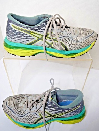 Asics Fluid Ride Women's 8.5 Gray and Yellow and Teal Running Shoe | eBay