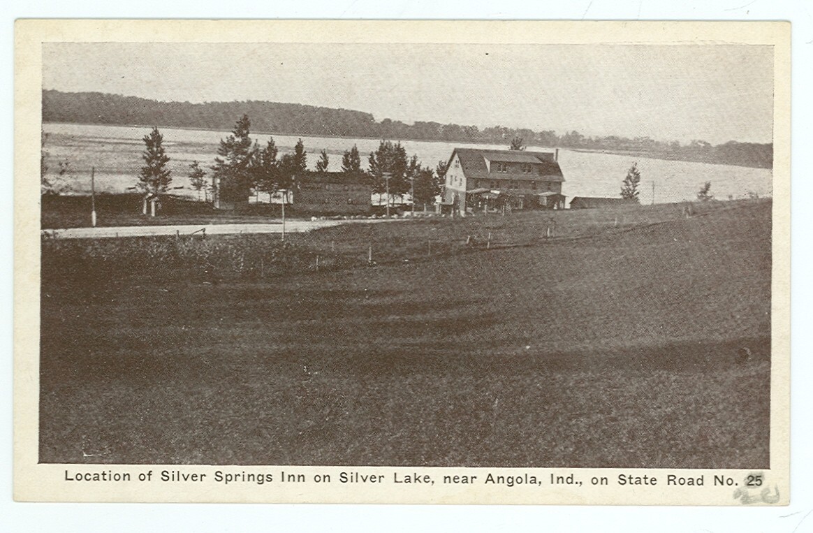 ANGOLA,INDIANA-LOCATION OF SILVER SPRINGS INN-SILVER LAKE-ST.RD #25-B/W ...