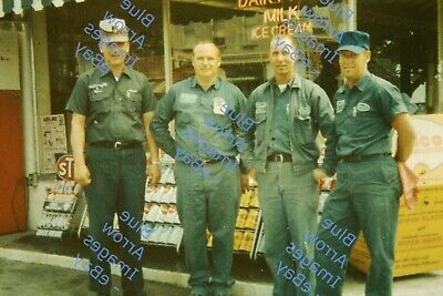 1989 35mm Slide Four Men Gas Station Oil Can Rack STP Coca-Cola Anco ...
