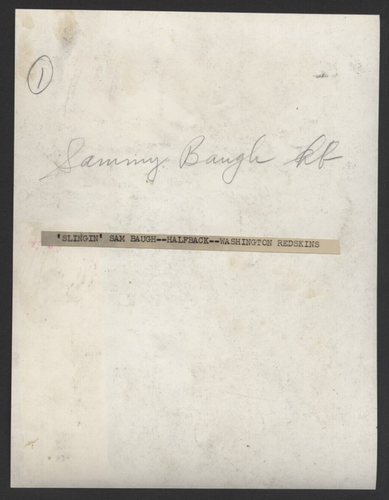 SAMMY BAUGH Washington Redskins 1940 Original Photo 6.75 x 8.75 Type 1 ...