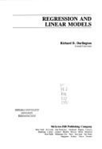Regression and Linear Models Hardcover Richard B. Darlington 9780070153721| eBay