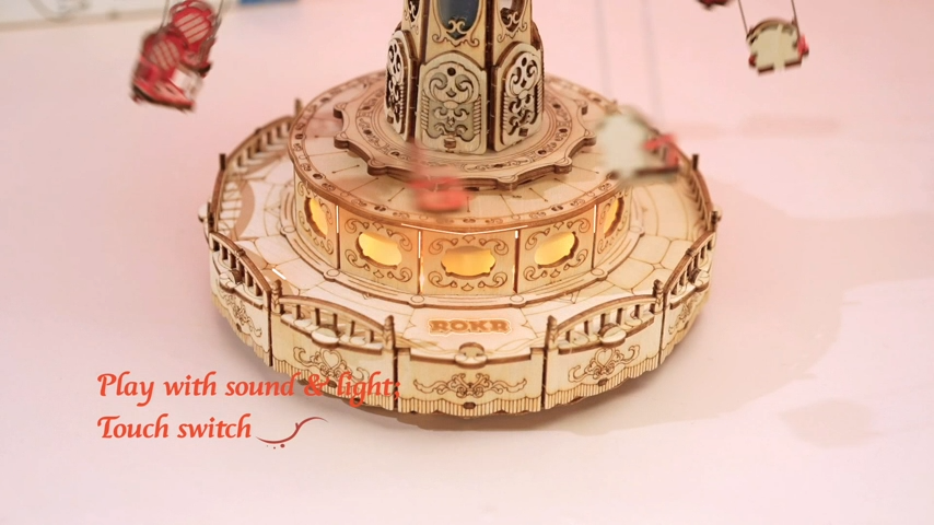 ROKR DIY Music Box 3D Wooden Puzzle Mechanical Rotating Toys Gifts for ...