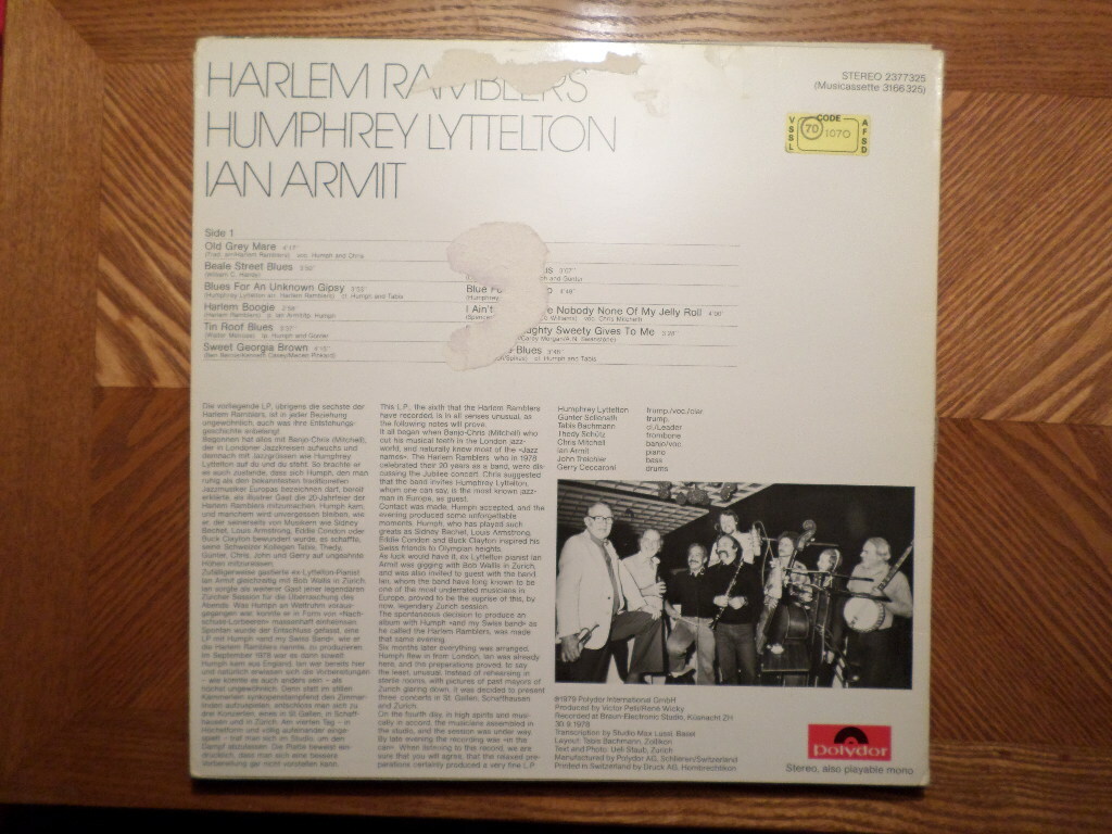 Suède Polydor LP Record/Harlem Ramblers, Humphrey Lyttelton, Ian Armit ...