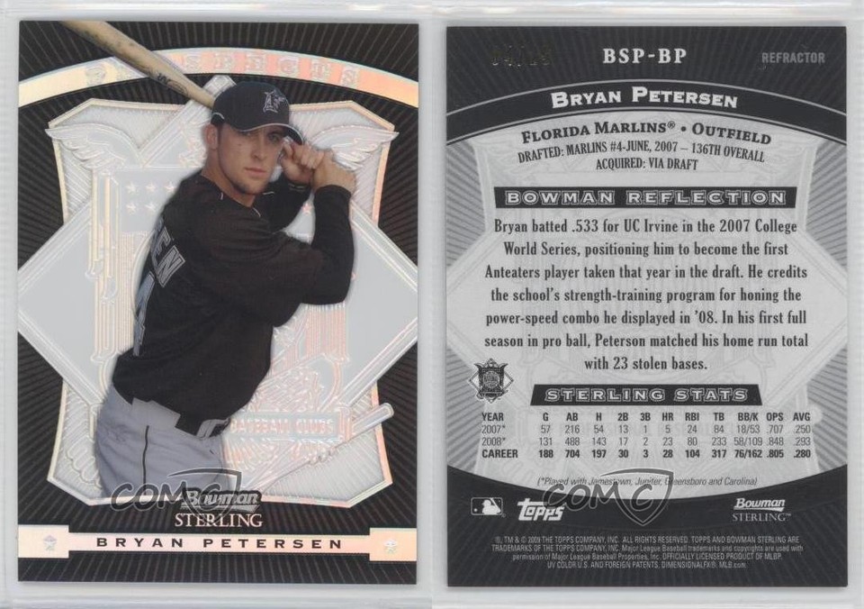 2009 Bowman Sterling Prospects Black Refractor 4/25 Bryan Petersen #BSP-BP 0s3 | eBay