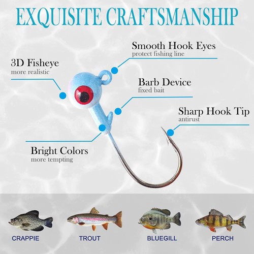 Crappie Jig Heads Kit, 75 Pieces Fishing Small, Jigs 75Pcs-1/16 | eBay