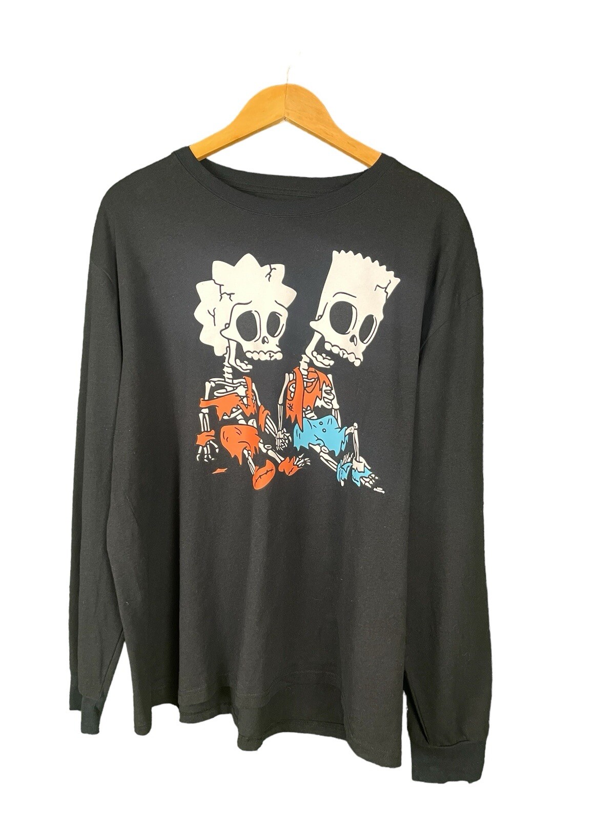 The Simpsons Bart Lisa Skeleton Long Sleeve Black T-S… - Gem