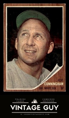 1962 Topps #195 #195b Joe Cunningham GREEN TINT Baseball Card | eBay