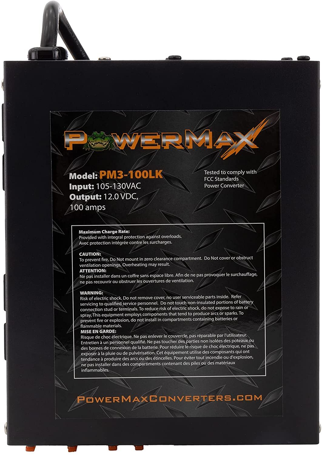 PowerMax Pm4 100a 110v AC to 12v DC 100 Amp Power Converter for sale ...