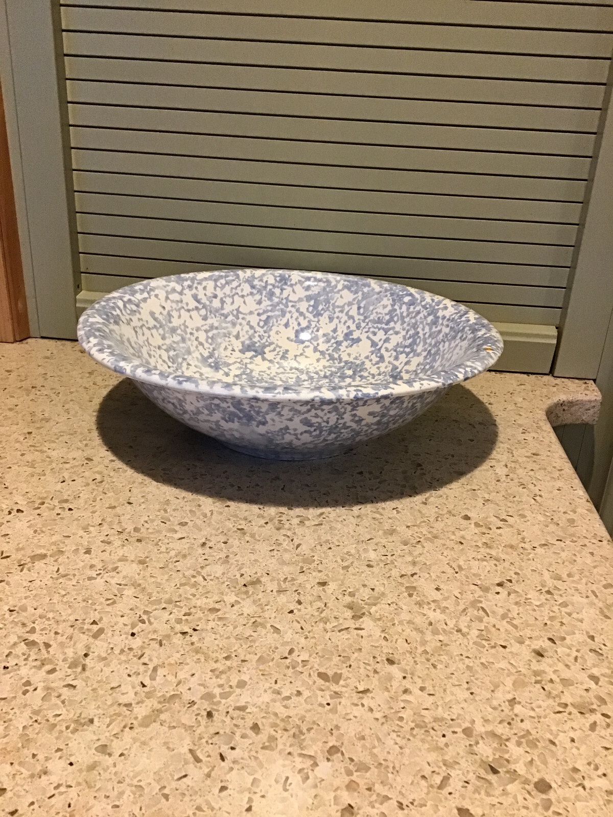 Vintage McCoy USA Pottery Large Blue Spongeware Spatterware Decorative ...