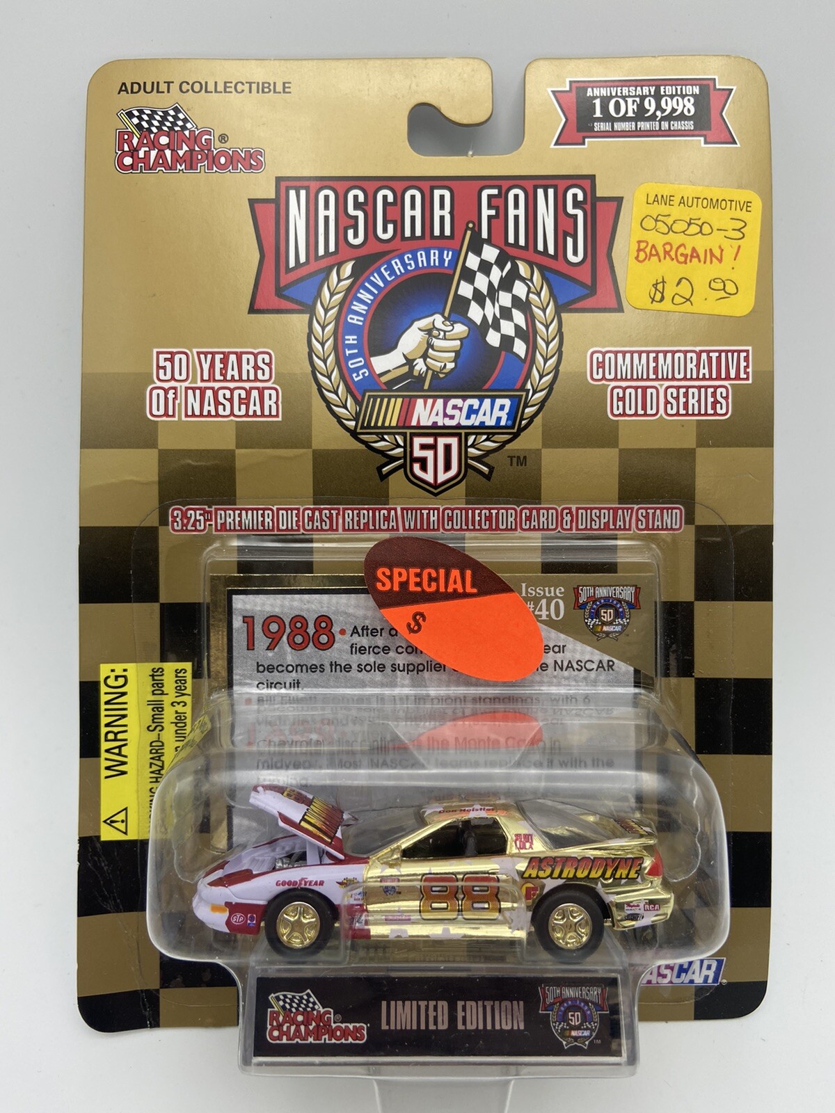 RACING CHAMPIONS Gold Commmemorative Series #88 Issue #40 1/64 FREE ...