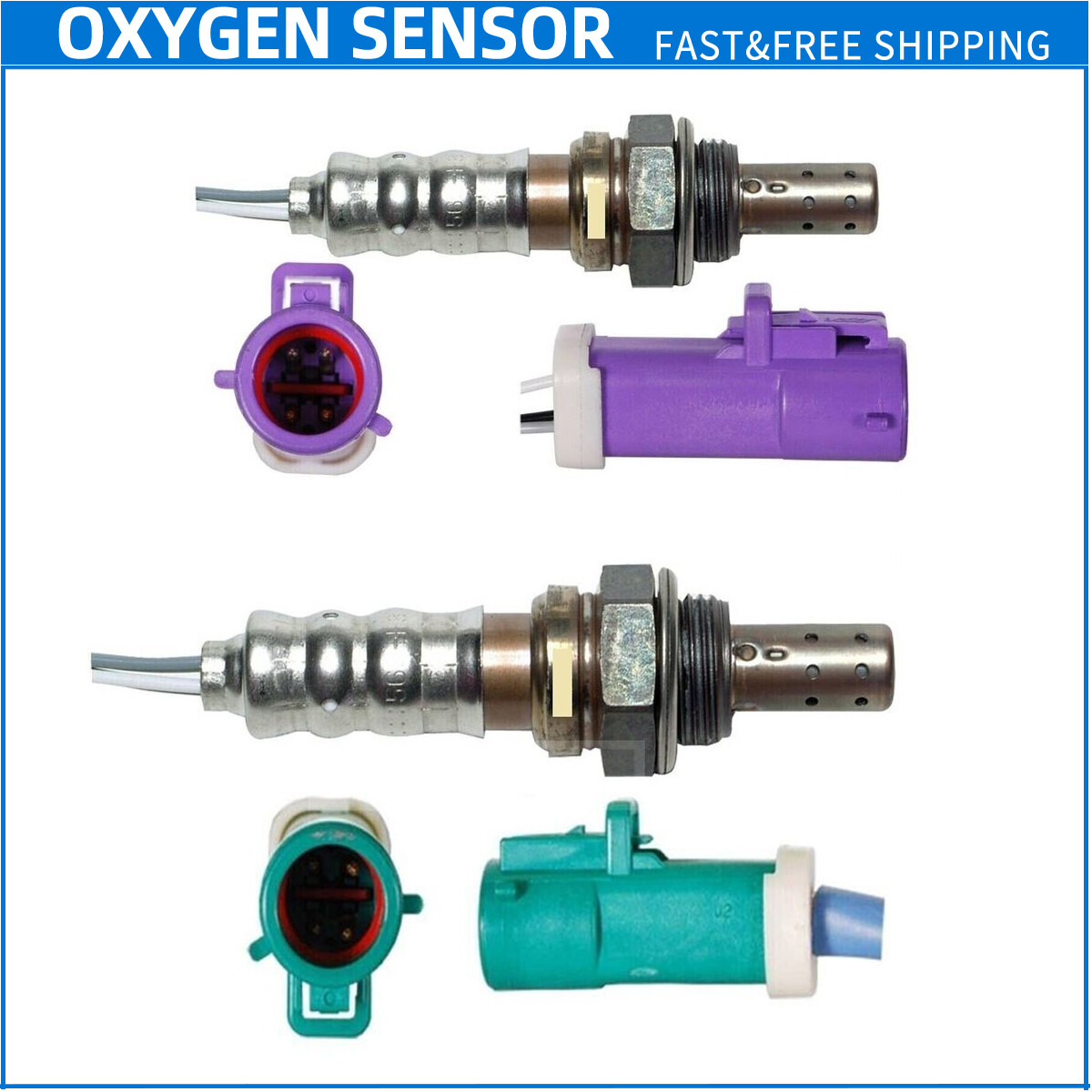 2pcs Upstream+Downstream Oxygen Sensor O2 For 2011-2019 Ford Fiesta 1 ...