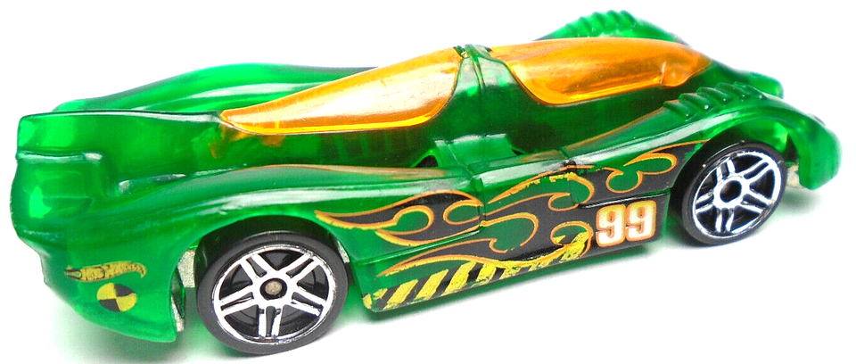 2011 HOT WHEELS POWER PISTONS #99 GREEN 3" DIECAST RACE CAR W/ ORANGE ...