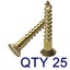 Brass Countersunk Wood Screws - Pack 25 - 1G / 2G / 3G / 4G - Various ...