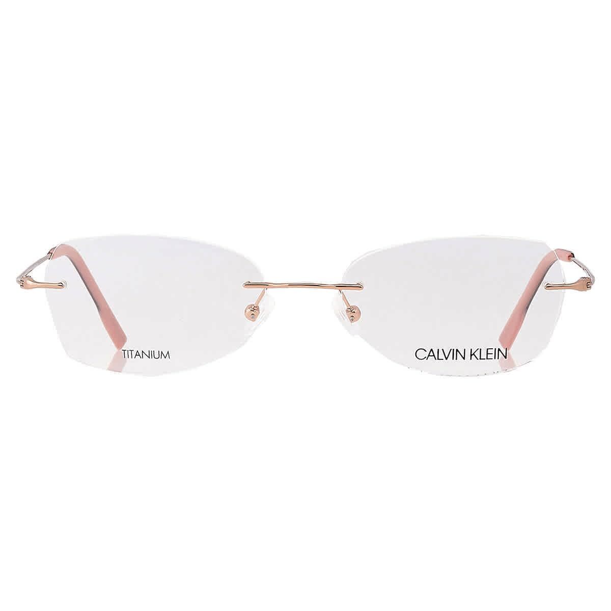 NEW CALVIN KLEIN CK 533-2 780 Rose Gold TITANIUM Eyeglasses 53mm with ...