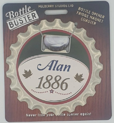 Bottle Buster 3 in 1 Bottle Opener, Alan Coaster, Fridge Magnet: Bar ...