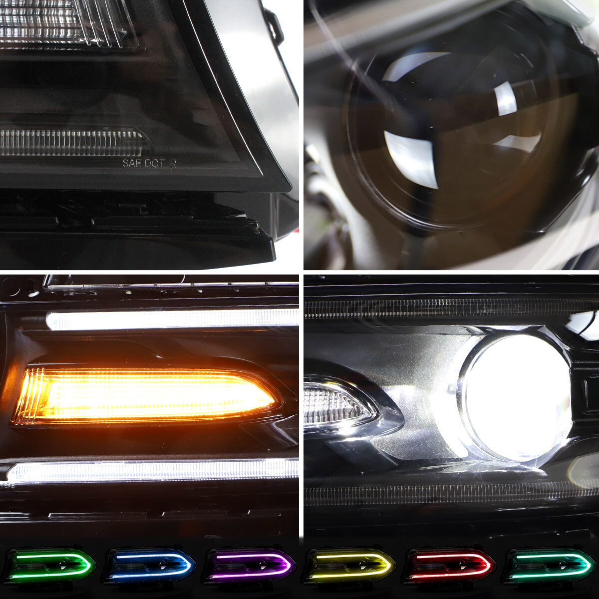 VLAND LED DRL RGB Headlights For 2015-2023 Dodge Charger Projector ...