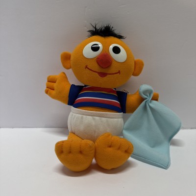 Sesame Street Sneezing Baby Ernie Talking 2010 Hasbro with Blanket ...