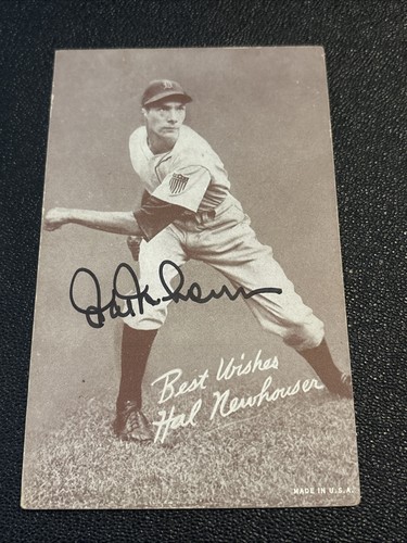 1939-46 BASEBALL~SIGNED HAL NEWHOUSER (HOF) EXHIBIT CARD~FREE SHIP ...