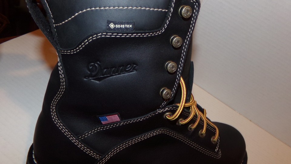 DANNER QUARRY USA 8" BLACK WATERPROOF WORK BOOTS 17309 Size 11.5 D NIB ...