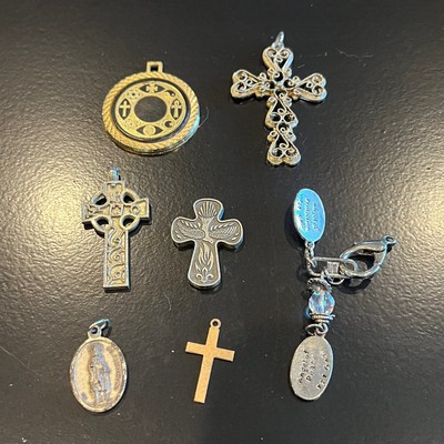 Vtg Lot Religious Catholic Christianity Cross Jesus Pendant Charms ...