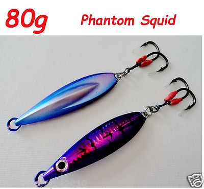 1 to 10 pcs Fall Flat Keel Jigs 80g (2.8oz) Phantom Squid Saltwater ...