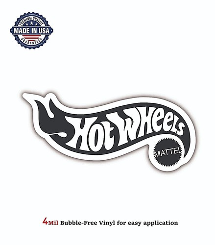 HOT WHEELS MATTEL LOGO VINYL DECAL STICKER CAR BUMPER GARAGE 4MIL ...