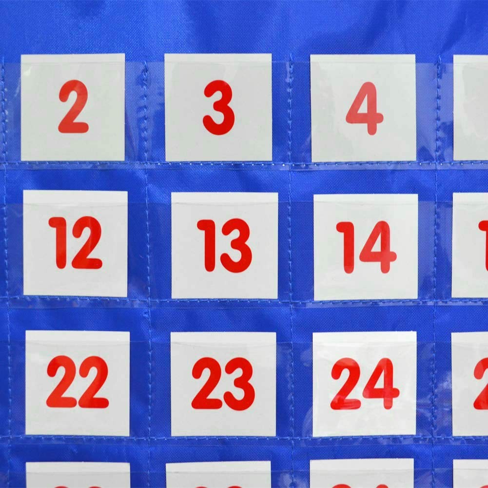 120 Pocket Hundred Number Wall Chart for Classroom Counting Organizer ...