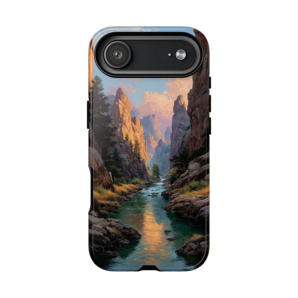 For iPhone/Galaxy/Pixel | Phone Ink Case - River Canyon Pastel Nature ...